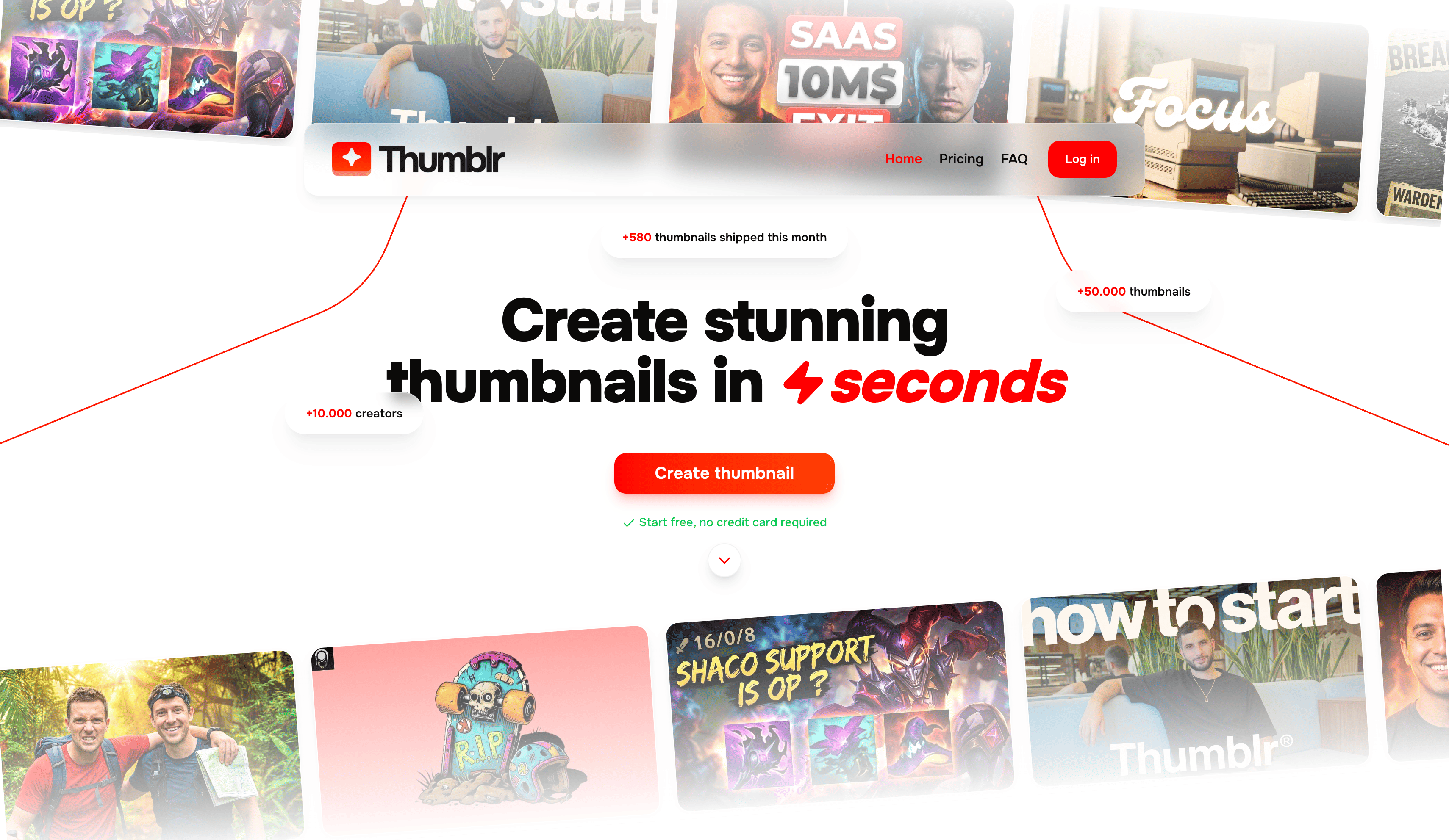 Thumblr - AI YouTube Thumbnail Generator | Create Stunning Thumbnails